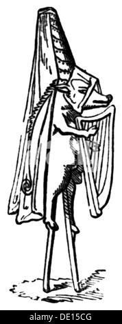 Middle Ages. Musical instruments. Harps, Horn, Double flute, Bagpipe ...