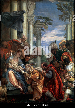 The arrival of the Magi to see Jesus Christ Stock Photo - Alamy