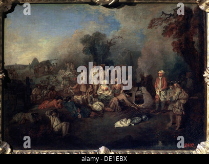 Jean-Antoine Watteau - Bivouac Stock Photo - Alamy