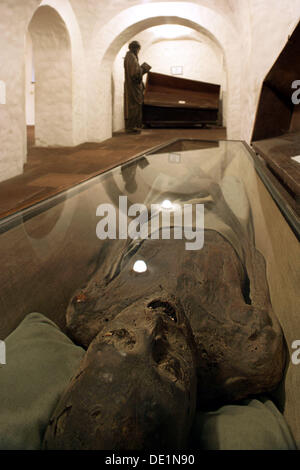 the mummies in the basement of the Cathedral of Bremen, Germany, called ...