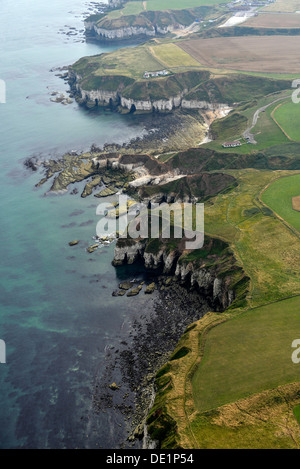 aerial view of the East Yorkshire coast and North Sea, north of ...