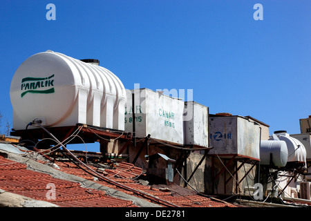 Kyrenia, Girne,is a town on the northern coast of Cyprus, water tanks ...