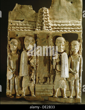 Bronze Brass plaque showing the Oba of Benin with attendants Edo ...