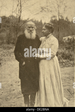 Russian author Leo Tolstoy and his wife Sophia Tolstaya, Russia, 1895 ...