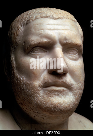 Marble portrait bust of the Roman Emperor Nero, 1st century. Artist ...