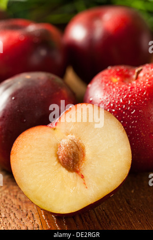 Fresh Organic Black Plums on a Background Stock Photo - Alamy