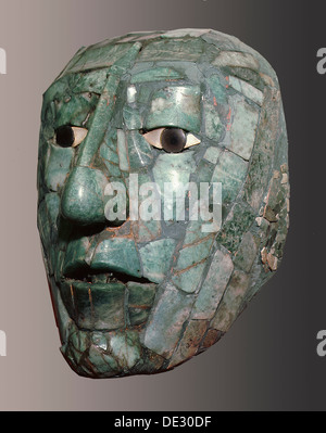 Jade mosaic funeral death mask of Mayan king Pakal from Palenque, now ...