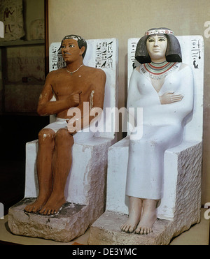 Egypt, Old Kingdom, Rahotep and wife Nofret in Mastaba, Meidum Stock ...
