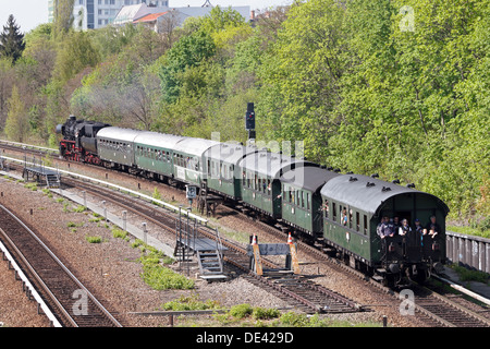 Berlin, Germany, nostalgic steam train trip on the Berlin S-Bahn ring ...