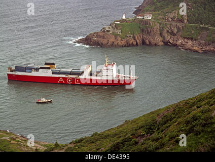 Fort Amherst Lighthouse St John s harbour Newfoundland Stock Photo ...
