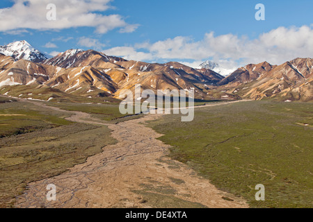 Polychrome mountains, Denali National Park and Preserve, Alaska, U.S.A ...