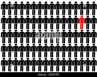 One man among many others, symbolic image for outsider Stock Photo - Alamy