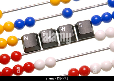 Abacus with computer keyboard keys spelling the word blog Stock Photo ...