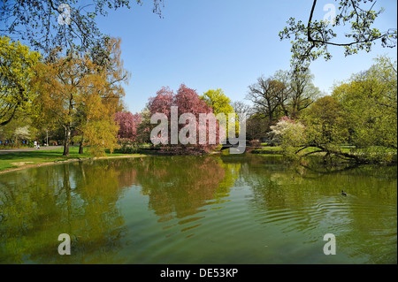 Germany Bavaria Nuremberg public park Dutzendteich Congress hall local ...