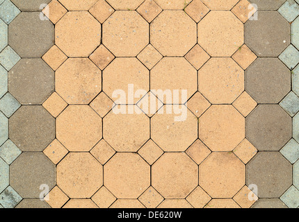 brick octagonal walkway pavement texture background Stock Photo - Alamy