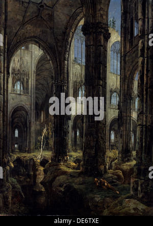 Carl Blechen painting, Gothic Church Ruins, oil on canvas, 1826 Stock ...