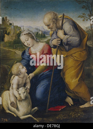 Raphael The Holy Family with a Lamb 1507 Prado Museum - Madrid Stock ...
