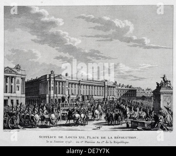 The Execution of Louis XVI in the Place de la Revolution on 21 January ...