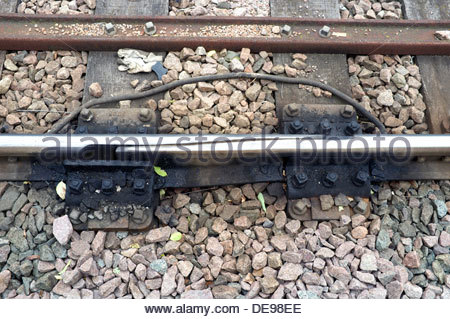 Expansion joint in railway track Stock Photo - Alamy