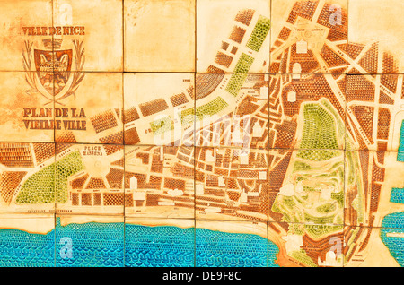 Nice (France) on map Stock Photo - Alamy