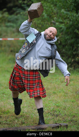 Schwiegerhausen, Germany. 14th Sep, 2013. Benjamin Koch from clan Harz ...