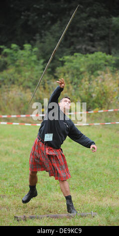 Schwiegerhausen, Germany. 14th Sep, 2013. Benjamin Koch from clan Harz ...
