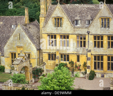 Stanway House viewed from the tower of St Peters church in the Cotswold ...
