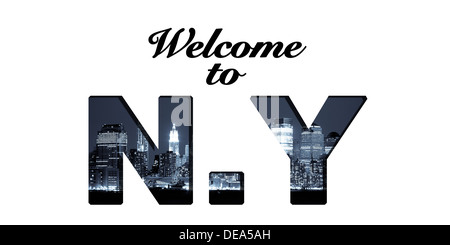 Welcome to new York text and photo collage Stock Photo - Alamy
