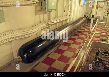 21 inch Mark IX Torpedo on HMS Belfast - London UK Stock Photo - Alamy