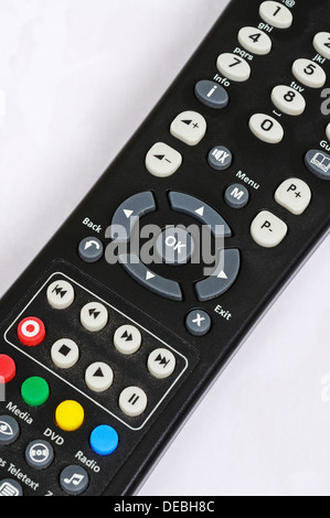 Freesat remote control against a white background Stock Photo - Alamy