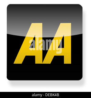 AA Automobile Association logo as an app icon. Clipping path included ...