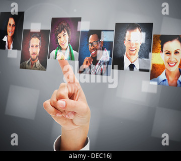 Female finger selecting profile picture Stock Photo - Alamy