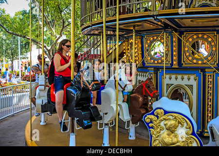 The golden Carousel at Legoland Theme Park Florida Stock Photo - Alamy