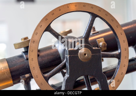 Surveyor's antique brass transit level Stock Photo - Alamy