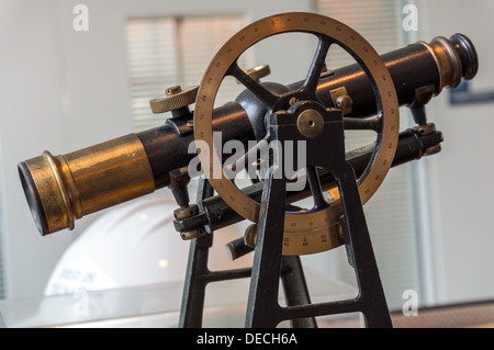 Surveyor's antique brass transit level Stock Photo - Alamy