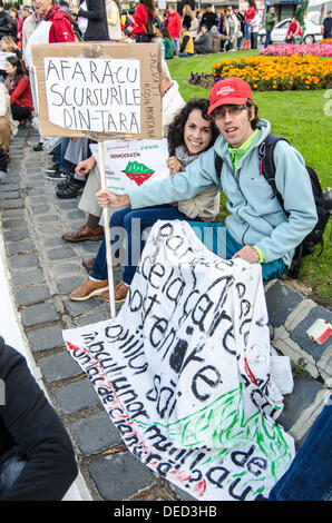 Brasov, Romania. 15th Sep, 2013. Thousands of peoples protestin against ...