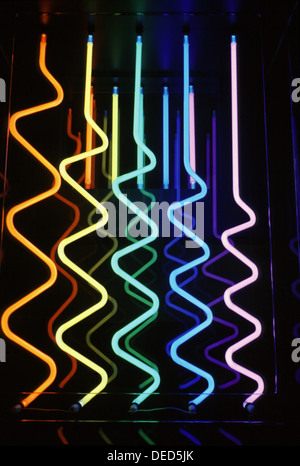 Green Blue Neon glowing wave, magic energy and light motion background ...