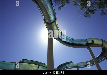 Inline tube slides in a water park recreation centre in Tiberias ...