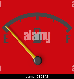 Low fuel sign with yeallow indicator isolated on grey background Stock ...