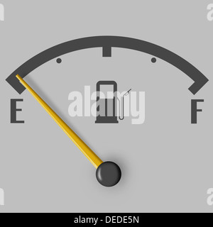 Low fuel sign with yeallow indicator isolated on red background Stock ...