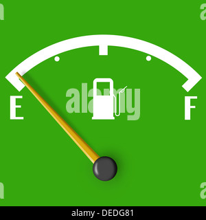 Full fuel sign with yeallow indicator isolated on blue background Stock ...