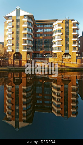 HM Customs and Excise buildings, Ralli Quays, reflected in the river ...