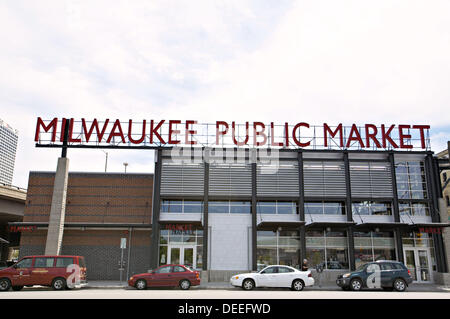 WISCONSIN Milwaukee Interior of Milwaukee Public Market indoor food and ...