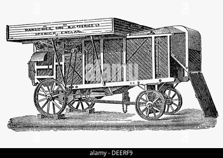 Old threshing machine, 19th century Stock Photo - Alamy