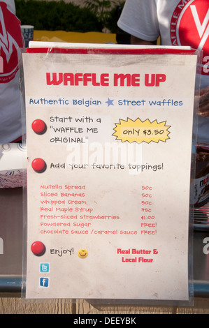 Local merchants making Authentic Begian Waffles at the Farmers Market ...