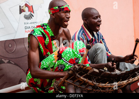 Africa, Angola, Luanda. Men playing traditional marimba xylophone Stock ...
