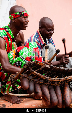 Africa, Angola, Luanda. Men playing traditional marimba xylophone Stock ...