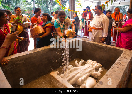 Hindu ritual for worship, Water pot and Kalash with coconut Stock Photo ...