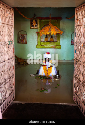 Idol of Sant Namdev in a temple, Narsi Namdev, Hingoli, Maharashtra ...