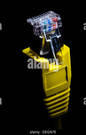 cable with RJ-45 connector, connector for wired internet connection on ...